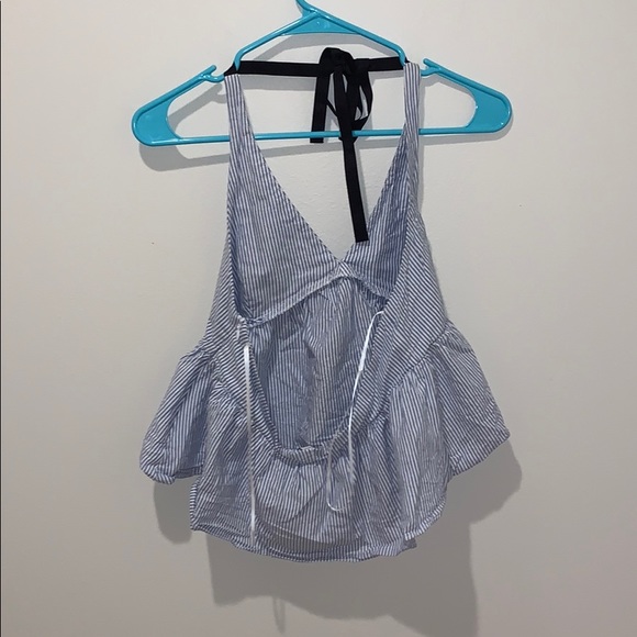 Zara | Tops | Zara Ruffle V Neck Striped Tank | Poshmark